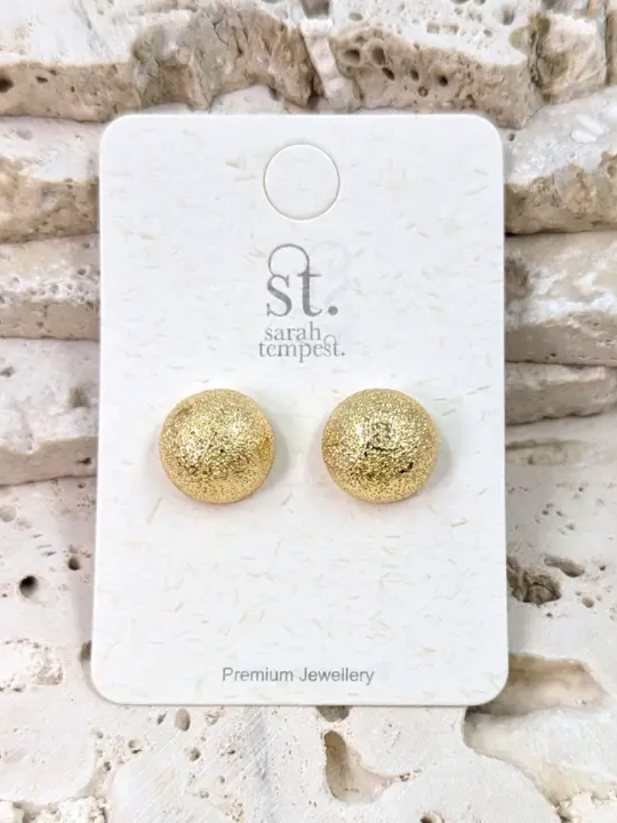 Textured Dome Shaped Earrings - Sparkling Statement Jewelry – Bou-chique